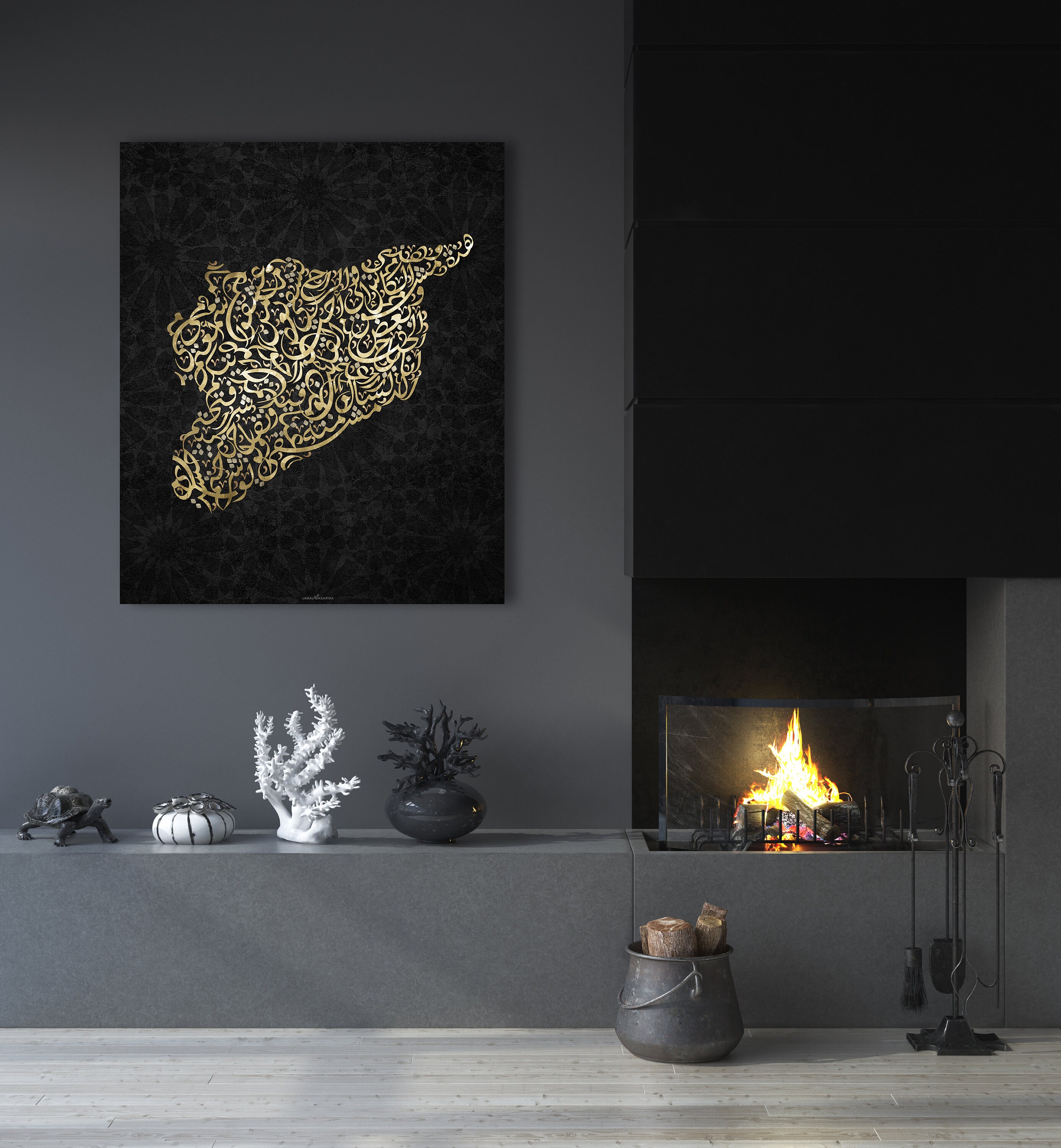 Syria Map خريطة سوريا | Syria Art Printing on Canvas, Large Canvas ...