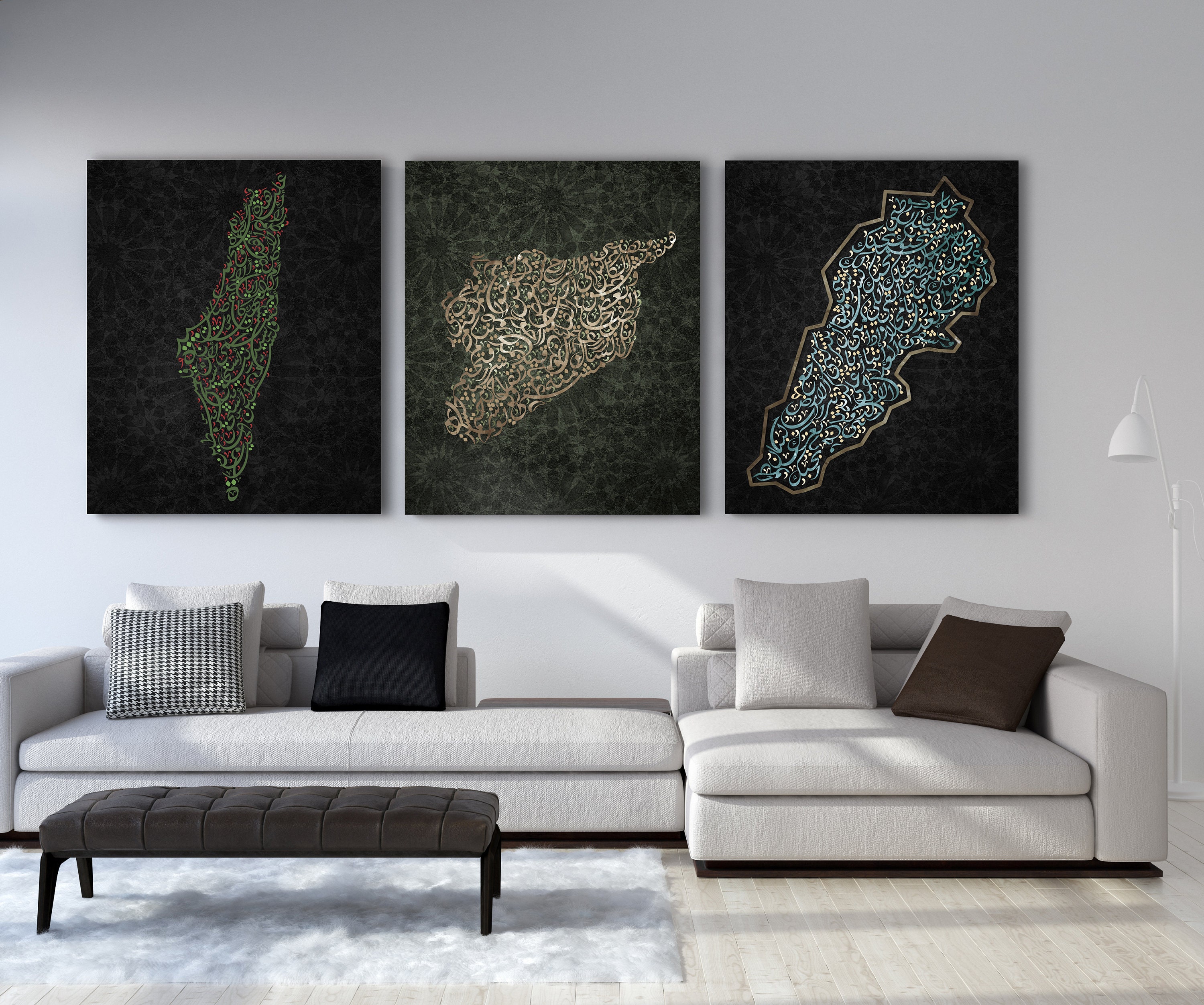 Syria Map خريطة سوريا | Syria Art Printing on Canvas, Large Canvas ...