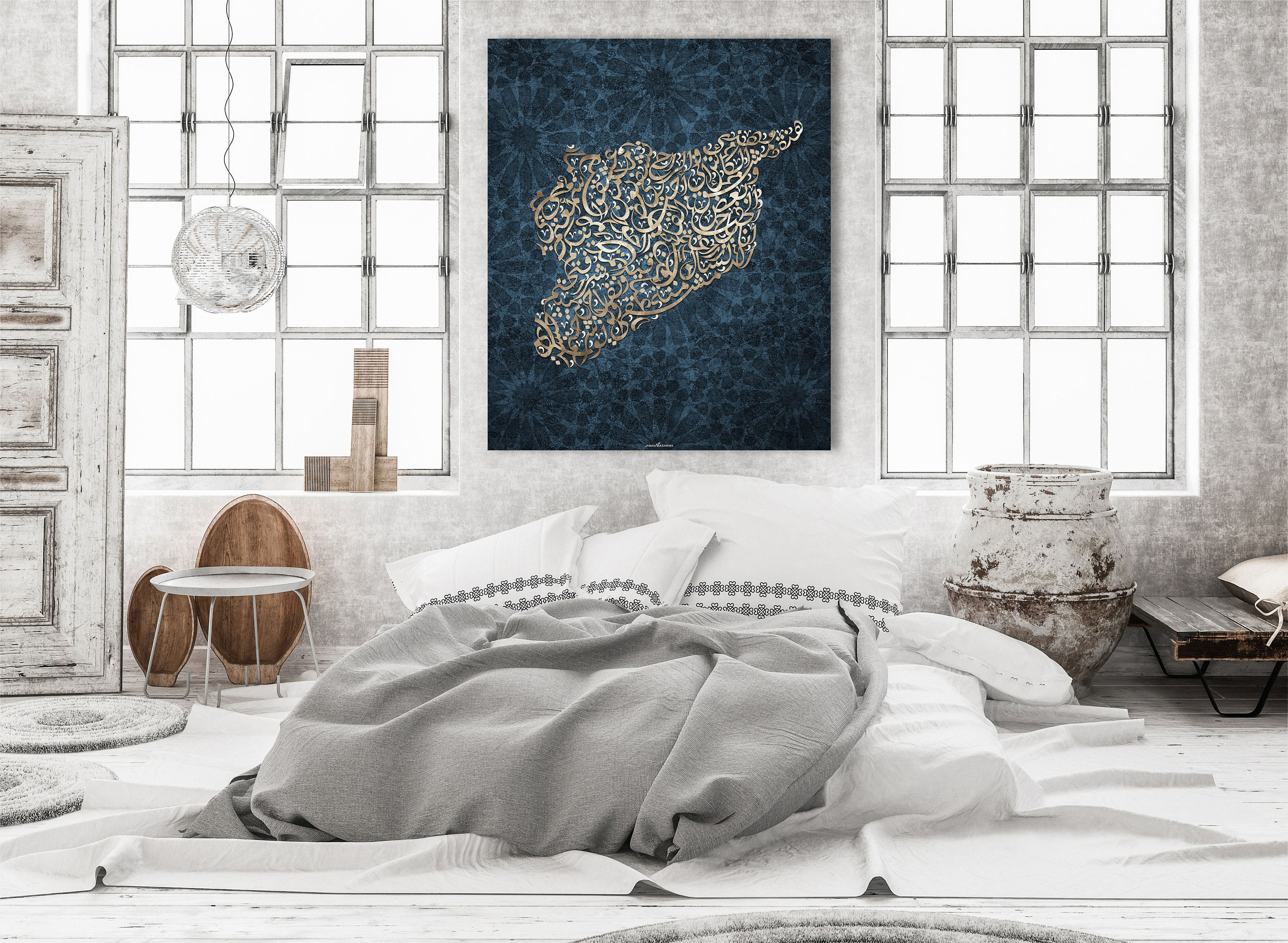 Syria Map خريطة سوريا | Syria Art Printing on Canvas, Large Canvas ...