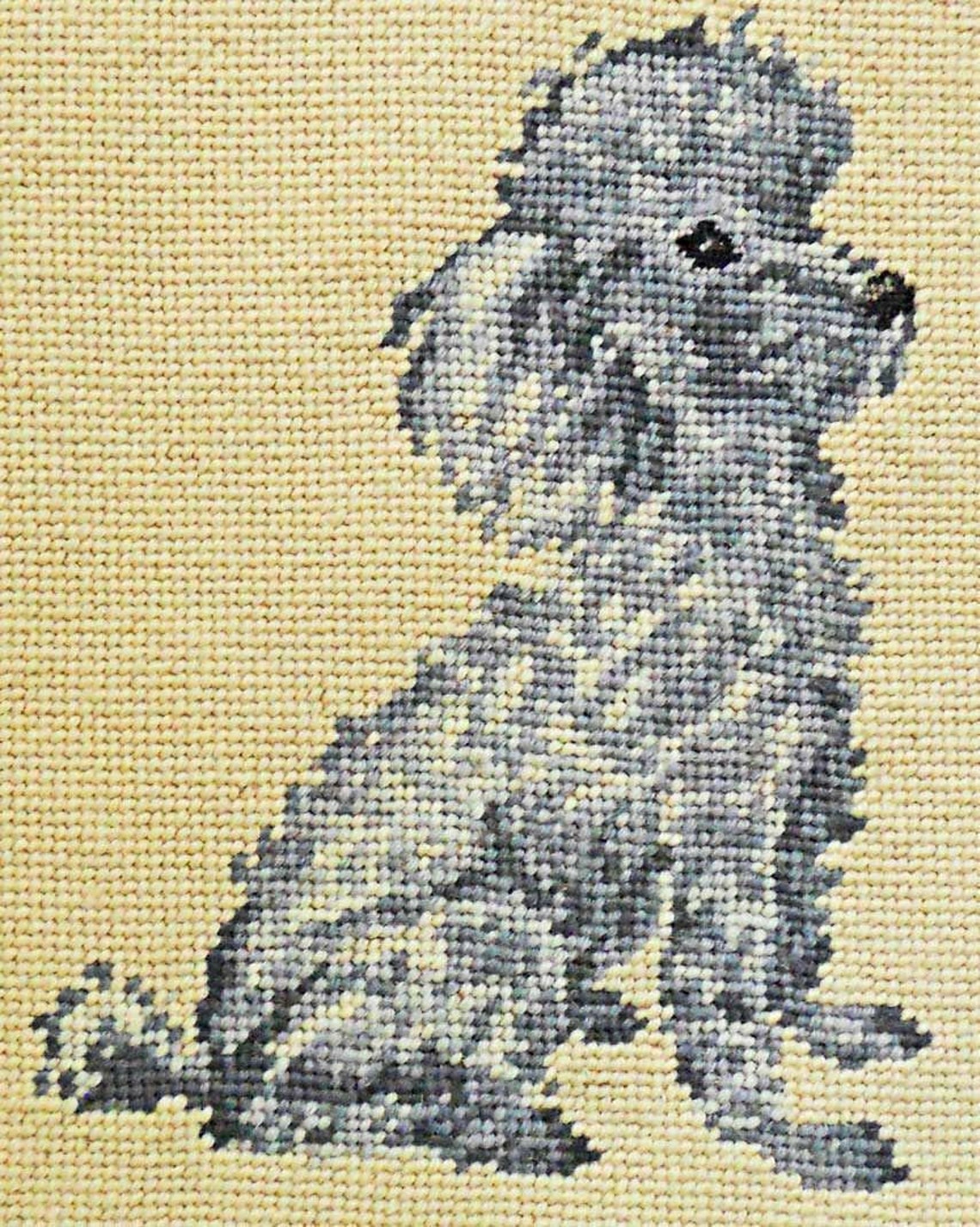 Poodle Vintage Needlework Dog Hollywood Regency Pet Portrait | Etsy