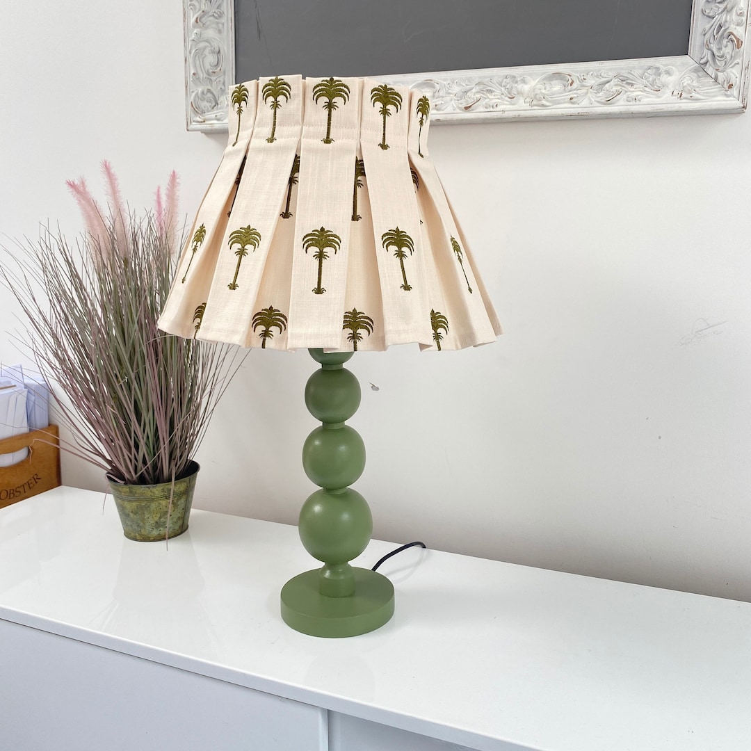Pleated Lampshade | Box Pleat Lampshade | Palm Box Pleated Handmade ...