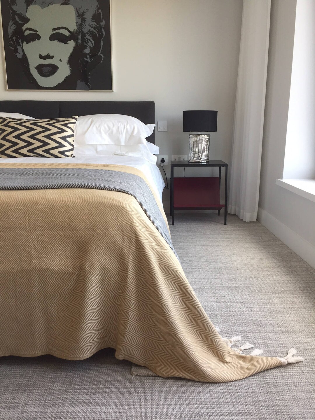 Bedspread, Blankets and Throws, Handwoven Cotton Herringbone Throw ...