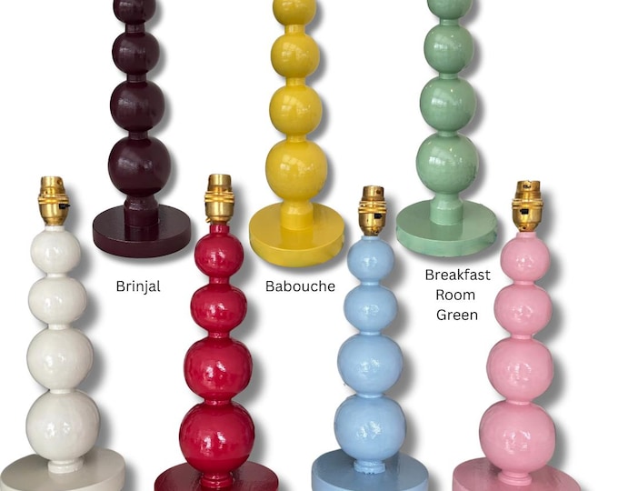 Bobbin Lamp Base: Hand-painted Mango Wood Table Lamp - Etsy