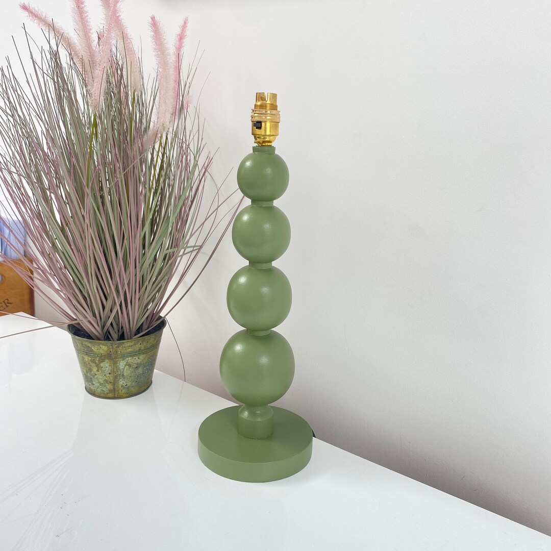 Bobbin Lamp Base Wooden Table Lamp Base Lamp Stand Hand Painted Lamp ...