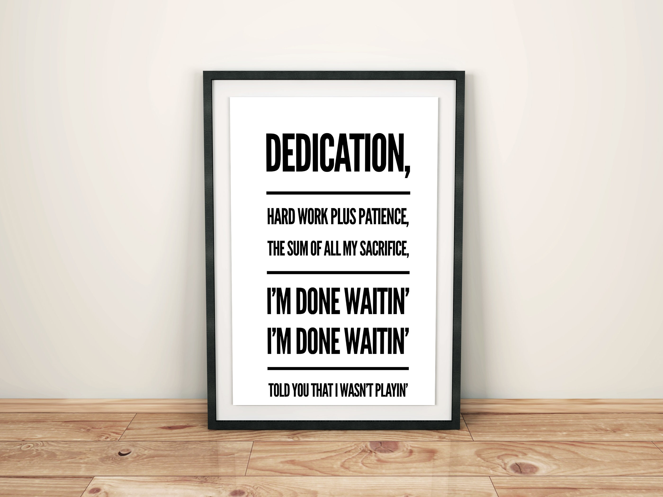Nipsey Hussle Dedication 11x14 INSTANT DOWNLOAD Typography Rap Lyrics ...