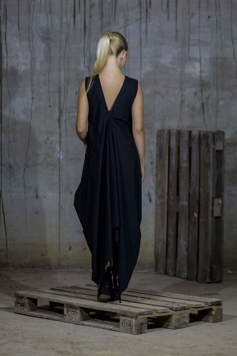 High Low Black Fringe Dress Adjustable Length Dress With - Etsy