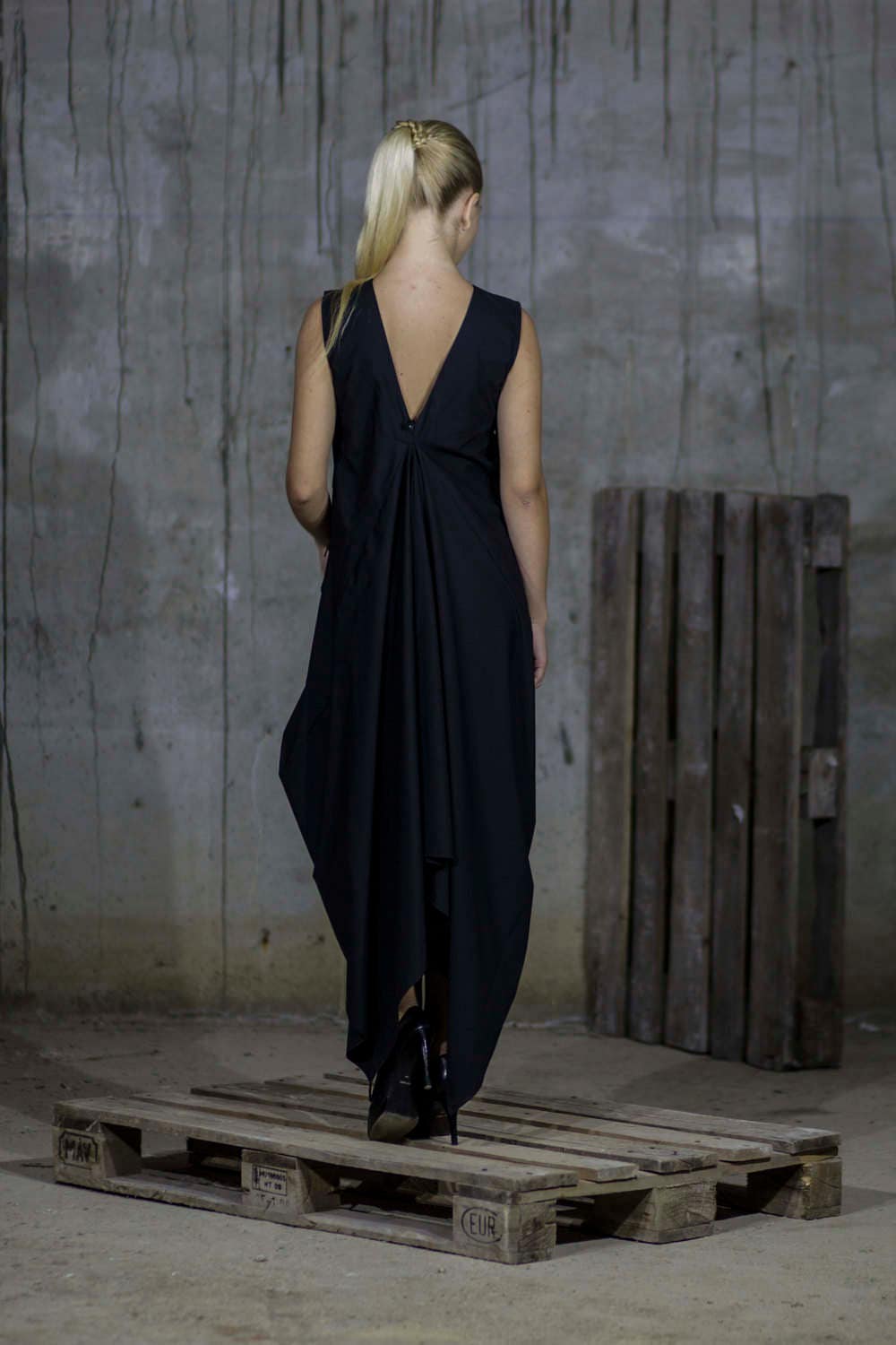 High Low Black Fringe Dress Adjustable Length Dress With - Etsy