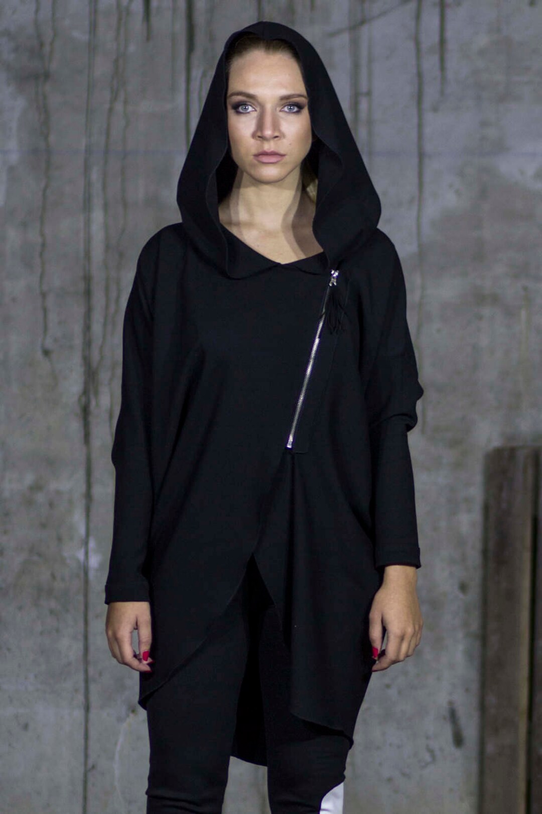 NEW Black Bumblebee Zip up Coat Hooded Warm Wool Long Coat - Etsy