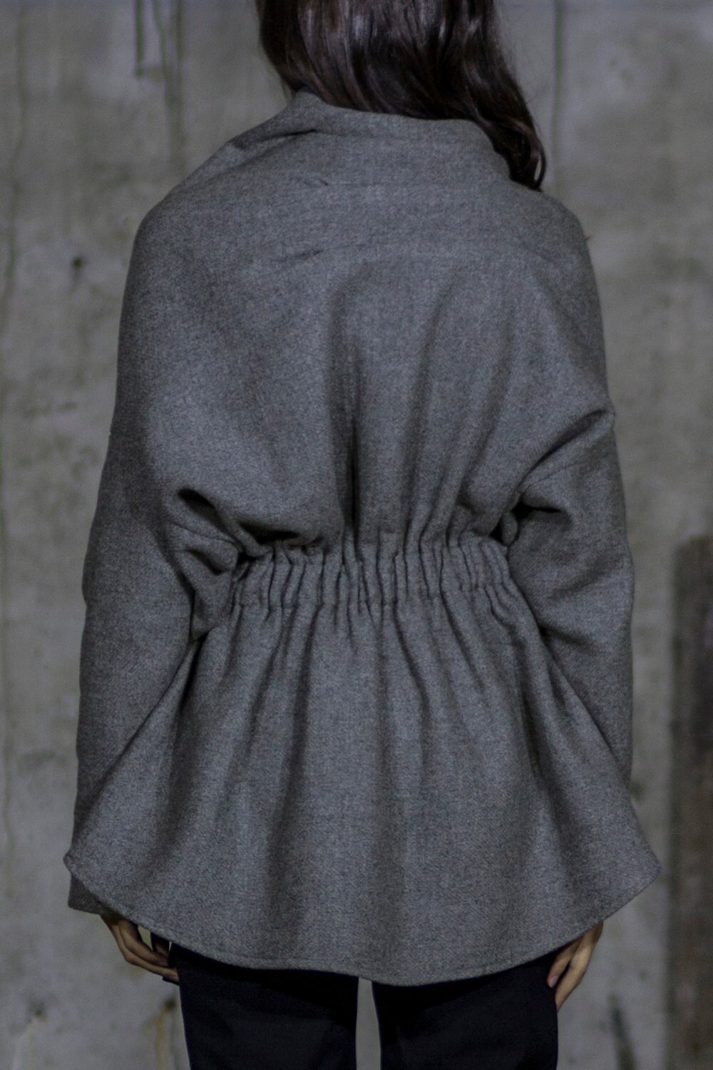 Dark Grey Warm Voluminous Coat Full Sleeve Gray Oversized Coat Coat ...