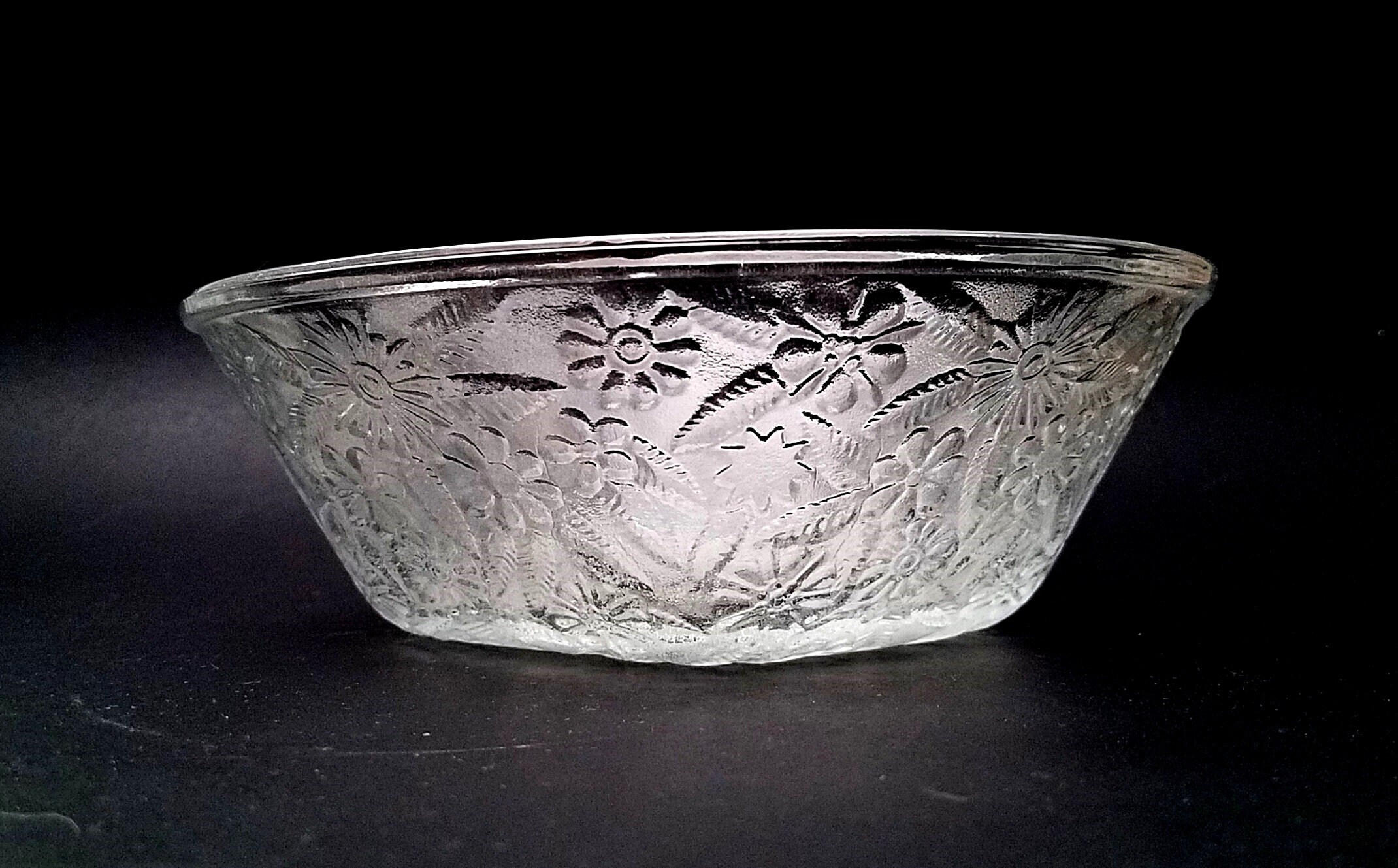 1930s Indiana Glass Pineapple Floral Serving Bowl Vintage - Etsy
