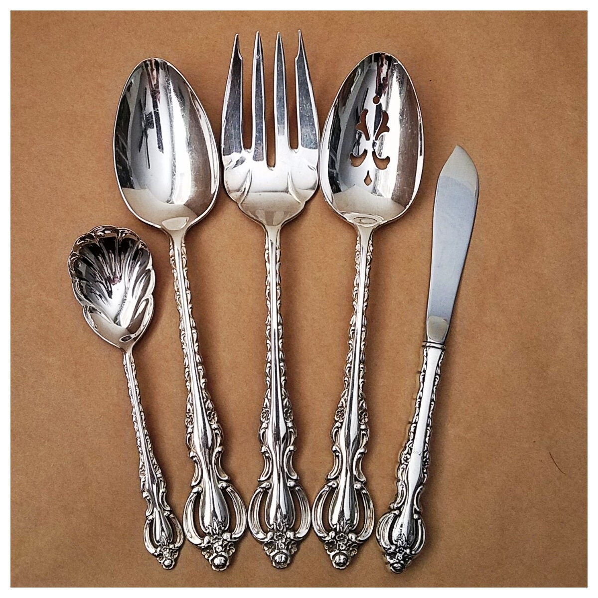 1969 COUNTESS Silverplate Flatware, Vintage Floral Deepsilver ...