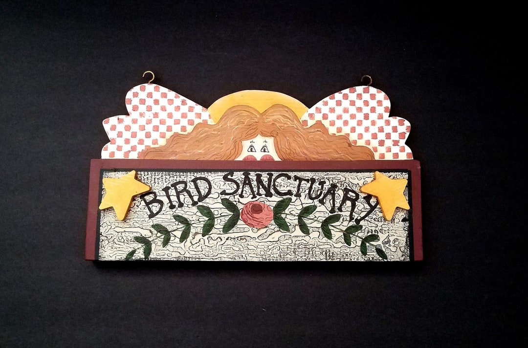Bird Sanctuary Garden Wall Art Sign, Cute Garden Art, Kitchen Art, Home ...
