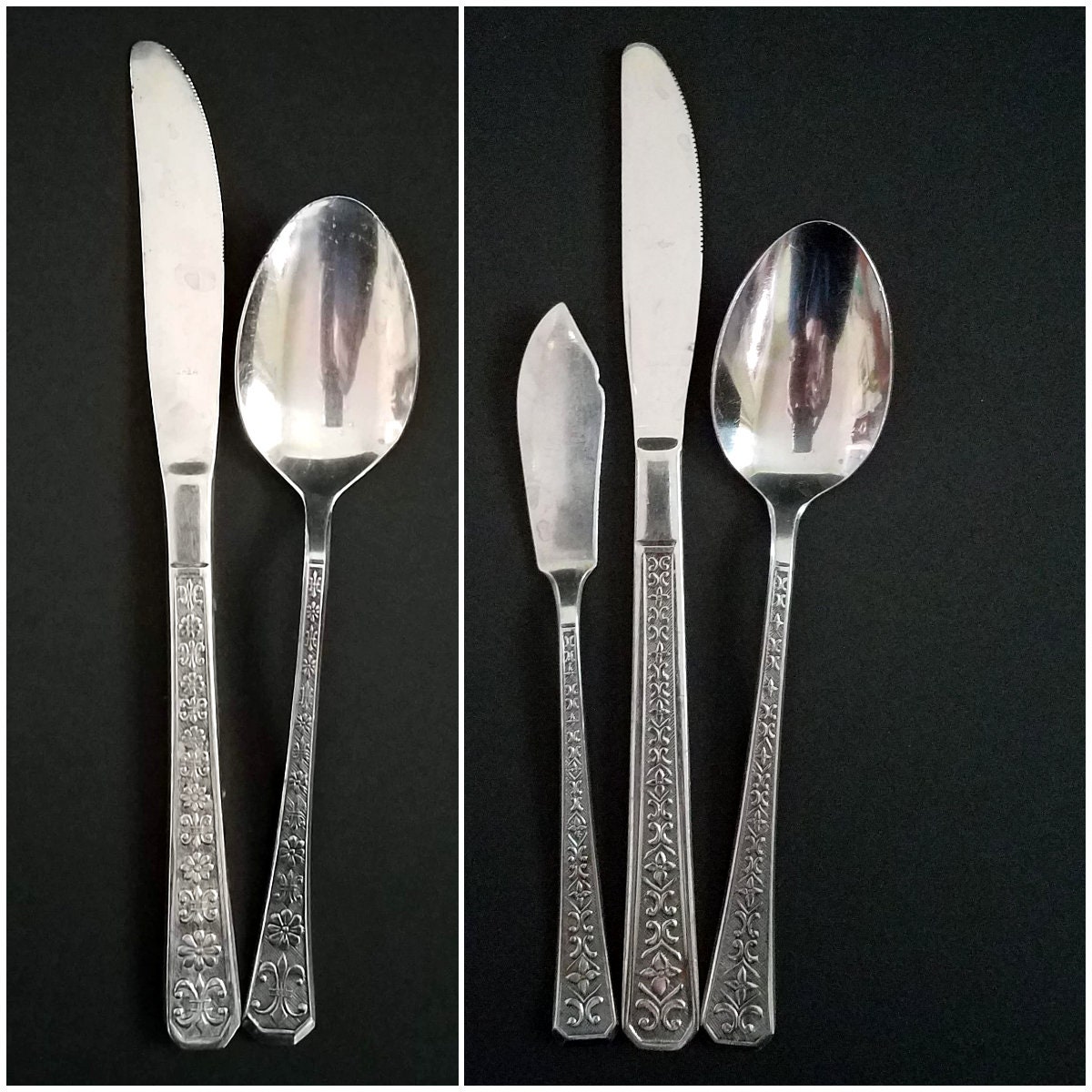 INTERPUR FLORENZ Flatware, Stainless Silverware, 4 Petal & 8 Petal ...
