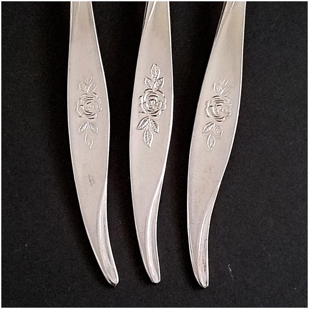Vintage AVON ROSE Stainless Flatware Silverware, Hanford Forge ...