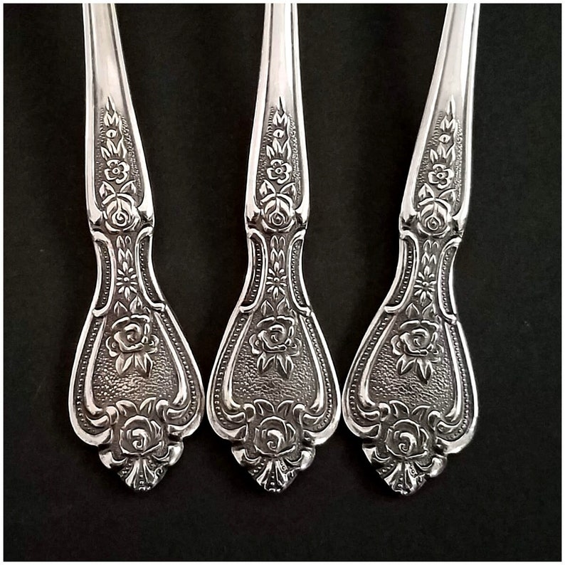 Normandy Floral Stainless Silverware Flatware, Japan, Ornate Floral ...