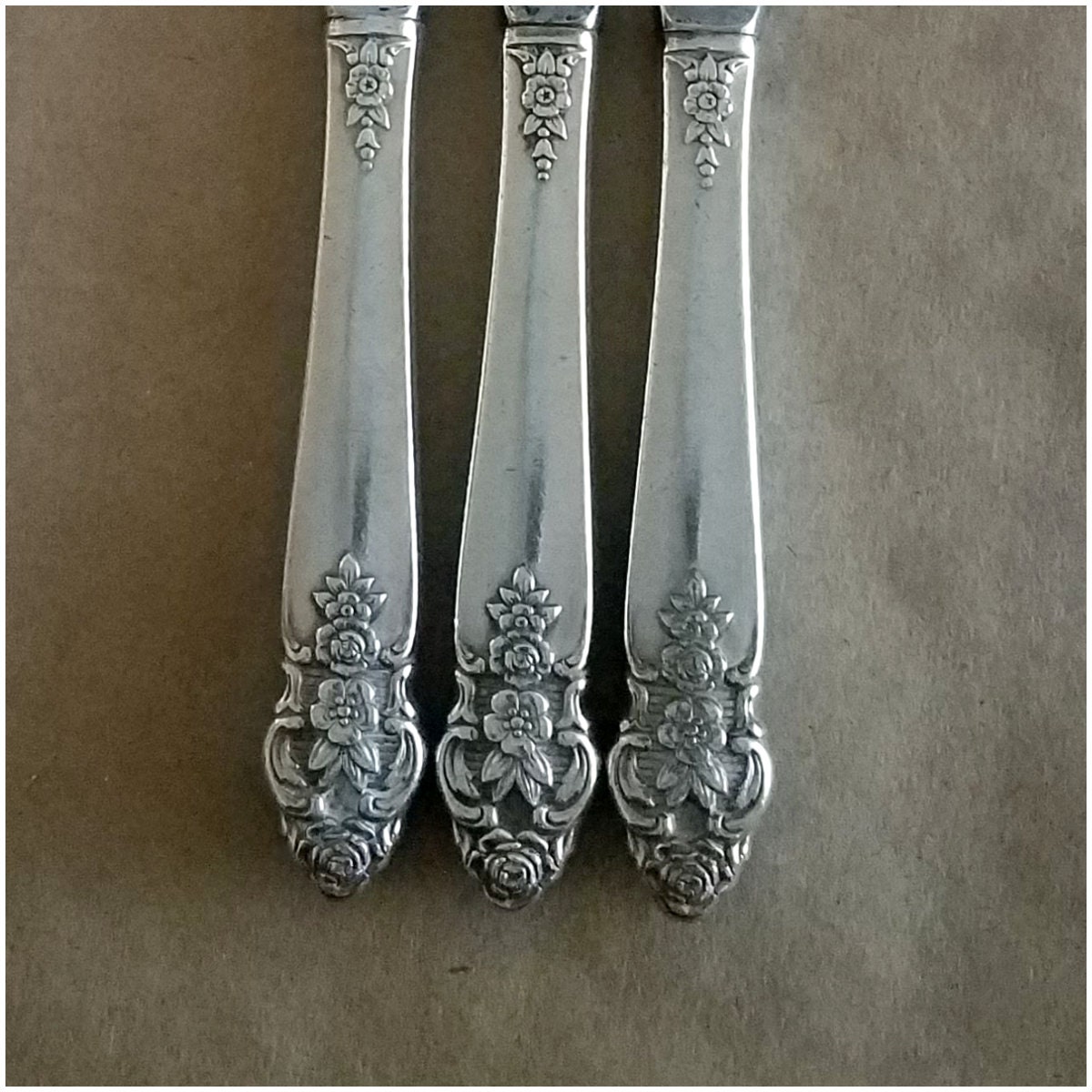 1951 DISTINCTION Silver Plate Flatware, Ornate Floral Handle, Prestige ...