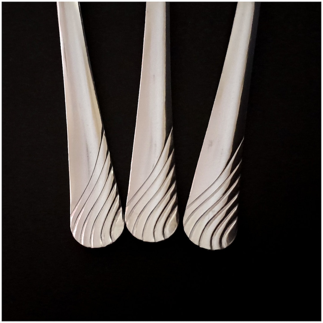 Art Deco "wavy" Pattern Stainless Silverware Flatware, Modern Style ...