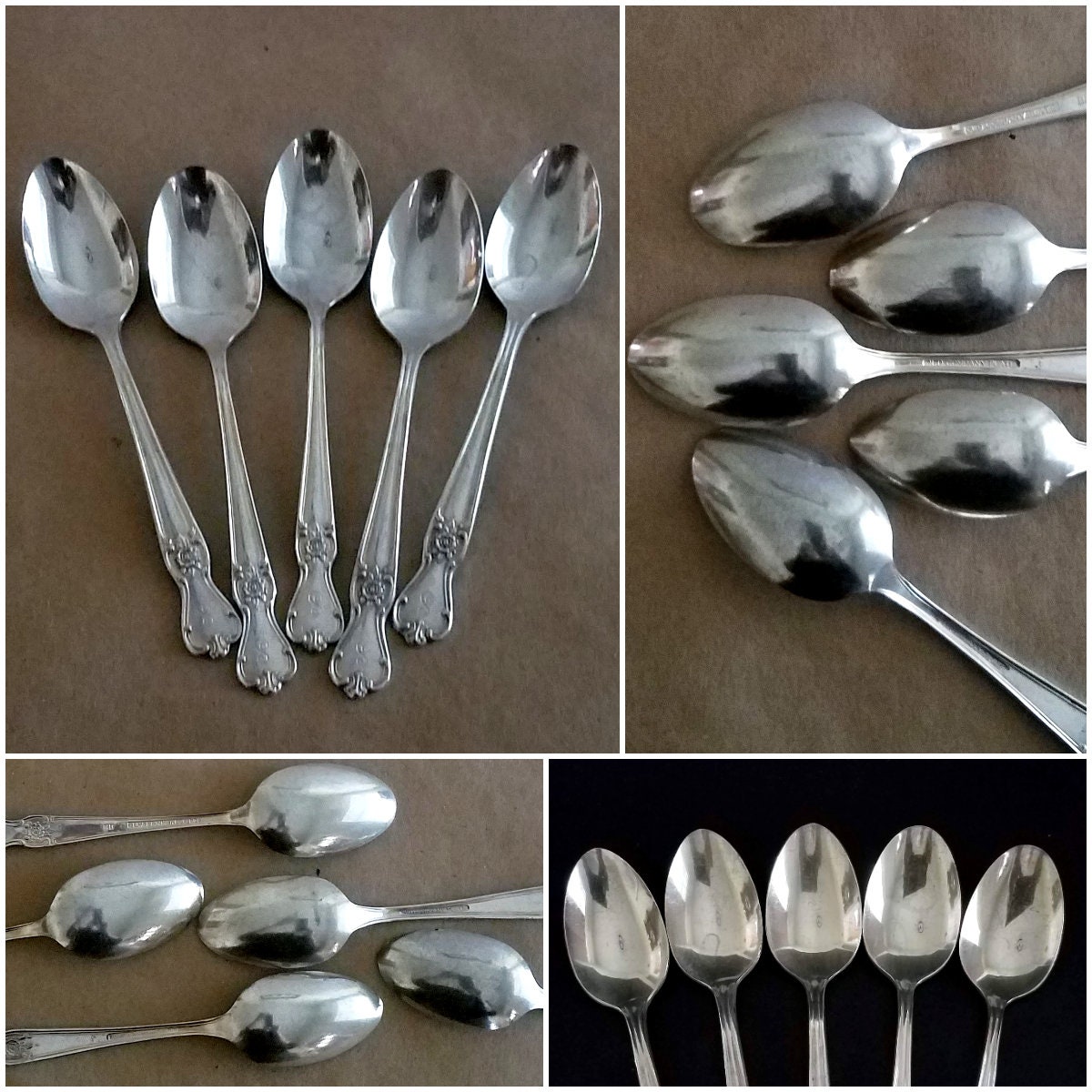 1950 SIGNATURE Silver Plate Flatware, Floral Old Company Plate, Mono S ...