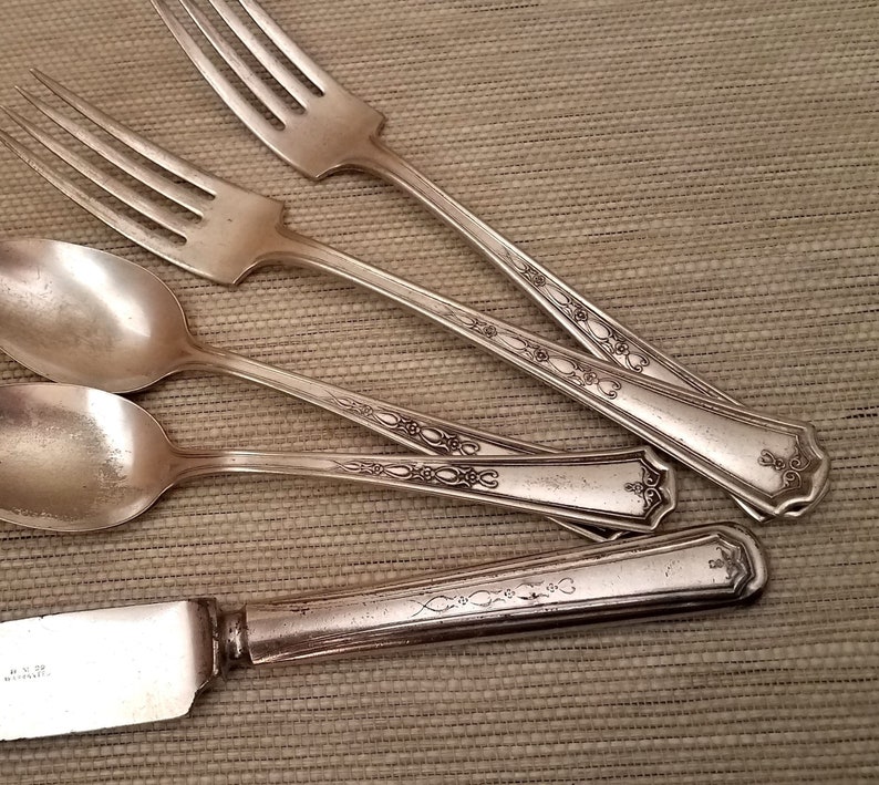 Vintage B.M. Co. Silver Plate Flatware Individual & Serving - Etsy