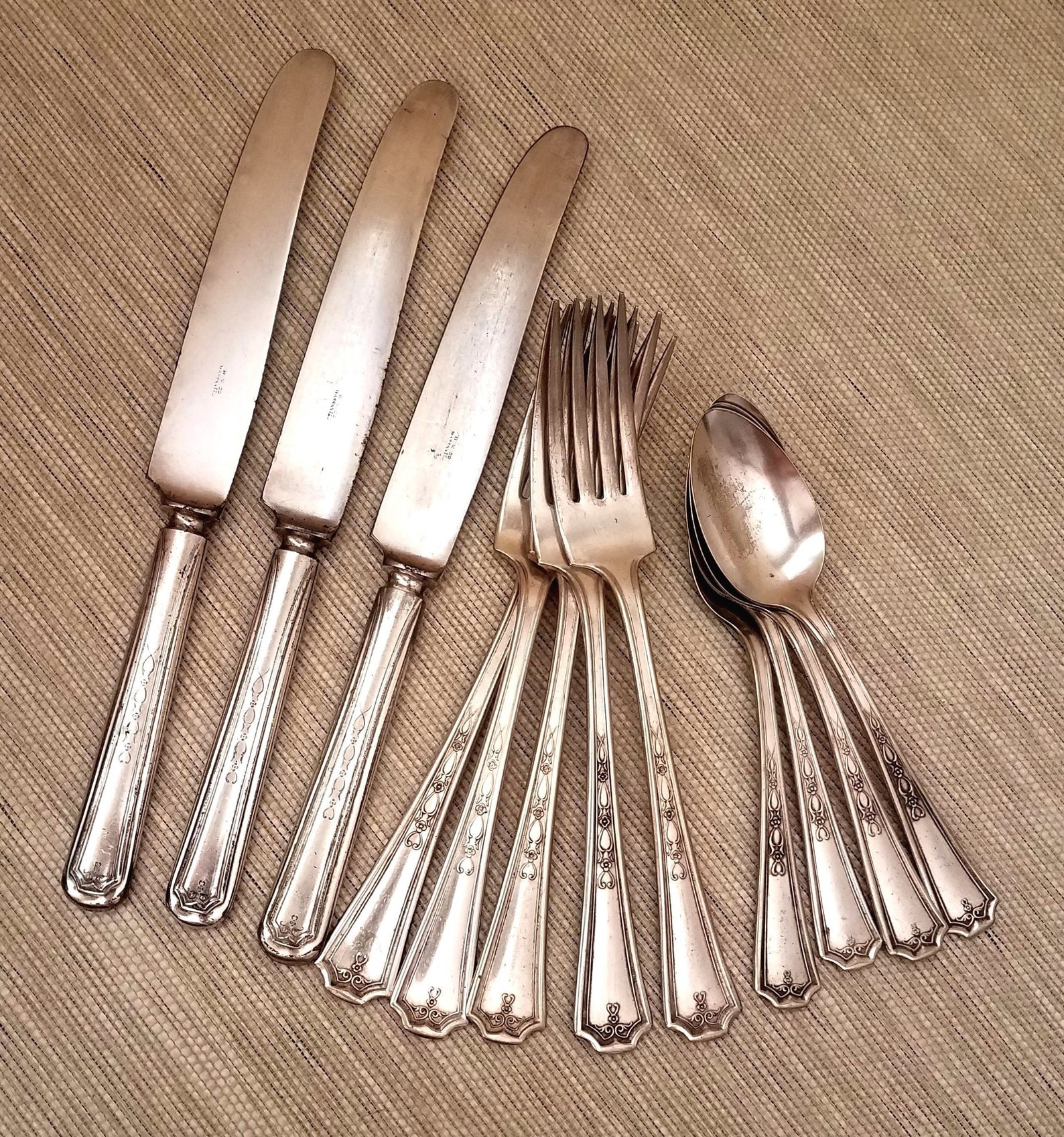 Vintage B.M. Co. Silver Plate Flatware Individual & Serving - Etsy