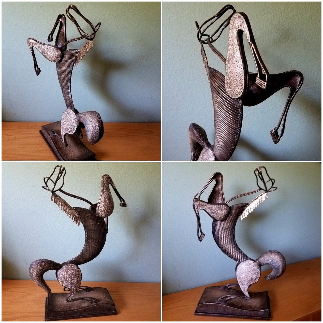 Textured Metal Horse Sculpture, Modern Contemporary, Rustic Primitive ...