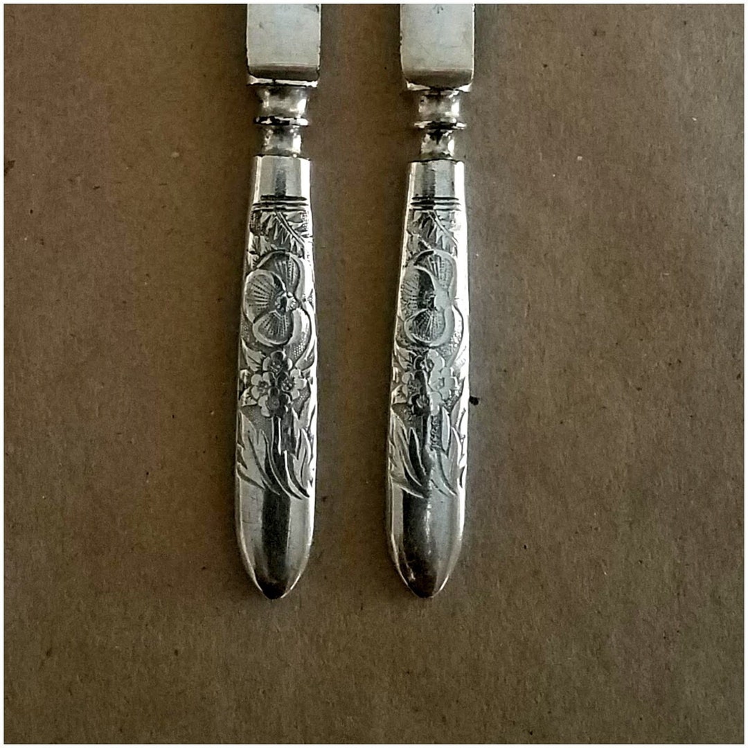 1847 Rogers Bros Embossed Floral Silver Plate Flatware, Fruit Cheese ...