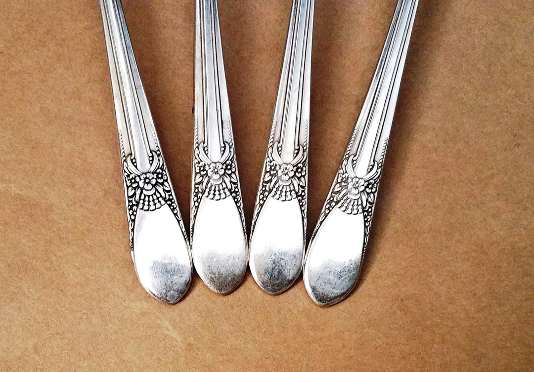 1940 BELOVED Silver Plate Flatware, Vintage Rogers Art Deco Floral ...