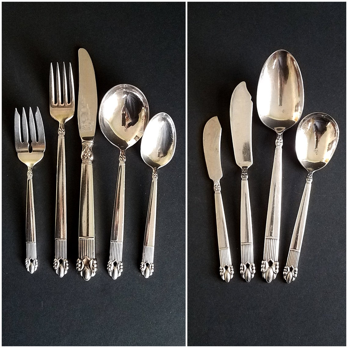 1945 ASTRID Silver Plate Flatware, Vintage Art Deco National Silver ...