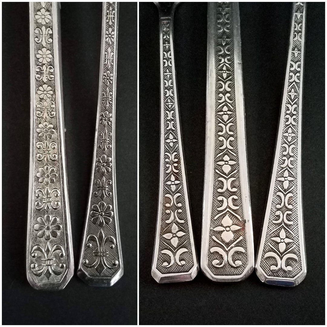 INTERPUR FLORENZ Flatware, Stainless Silverware, 4 Petal & 8 Petal ...