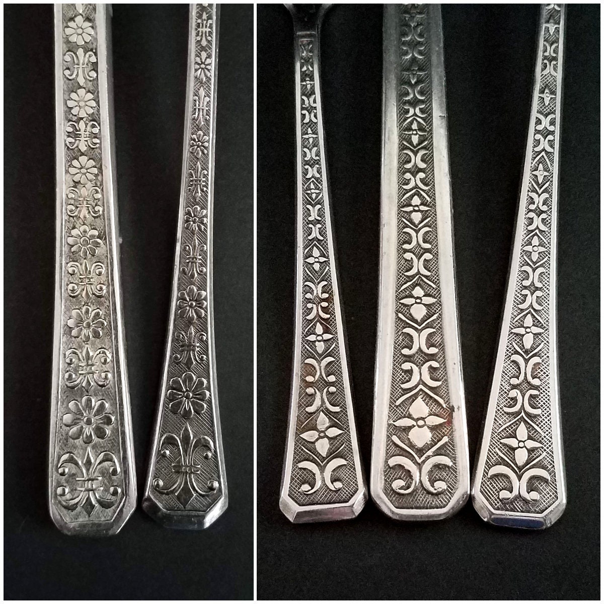 INTERPUR FLORENZ Flatware, Stainless Silverware, 4 Petal & 8 Petal ...