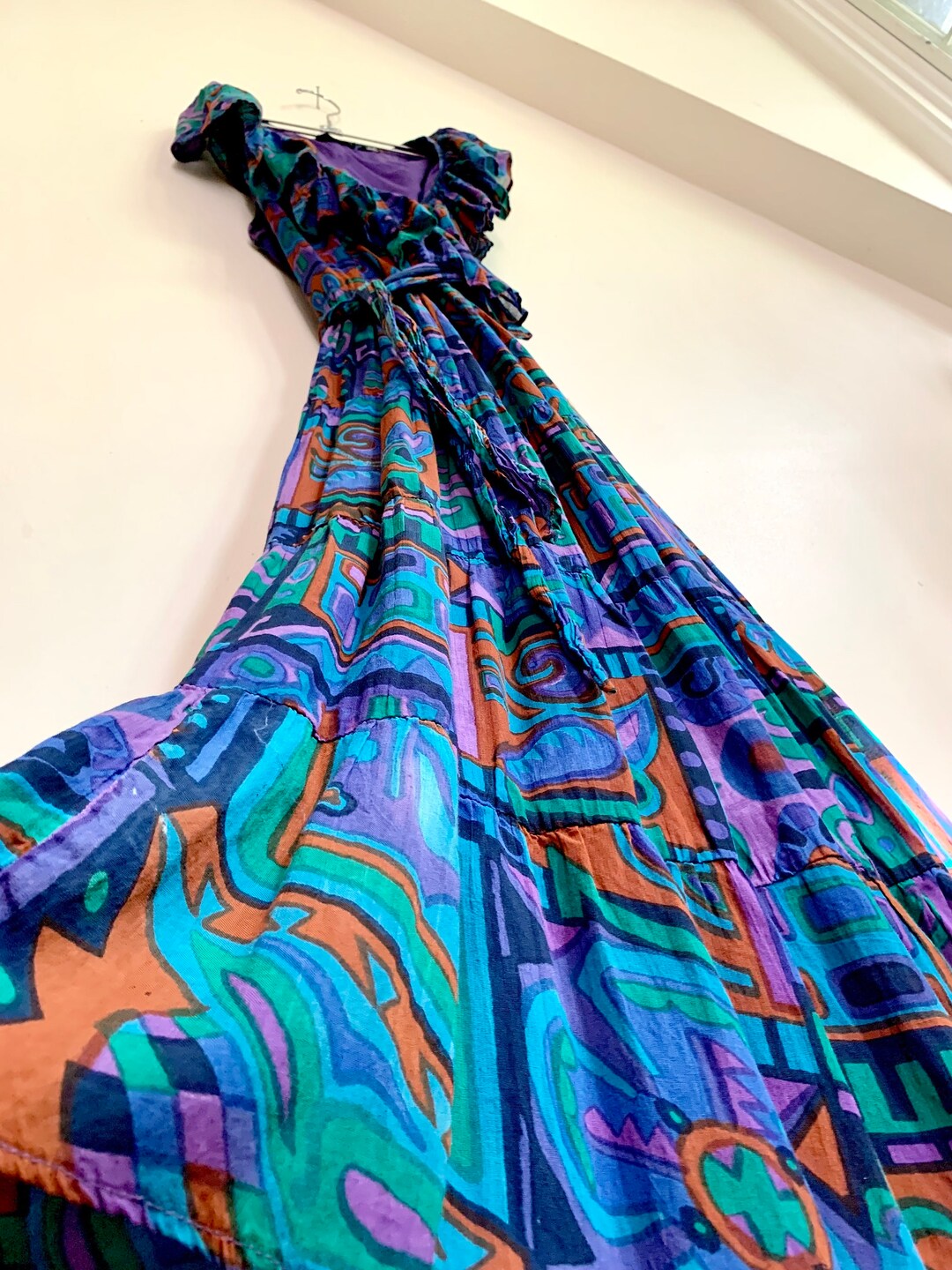 Vintage India Dress Phool Indian Dresses Sheer Cotton Gauze Wrap Dress ...