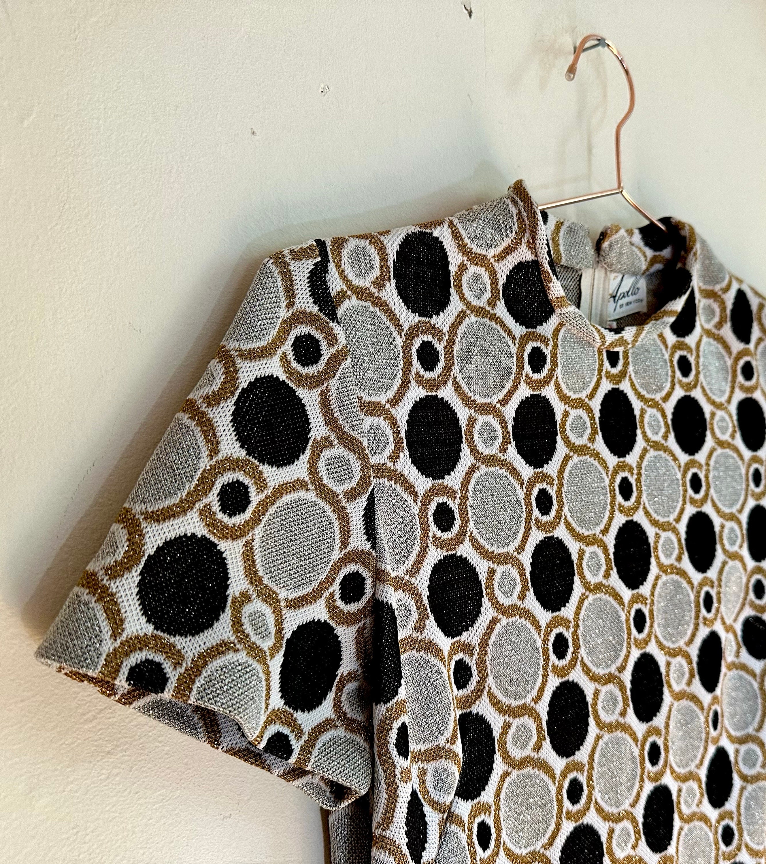 1960s Mod A-line Vintage Mini Dress in Sparkling Silver & Gold - Etsy