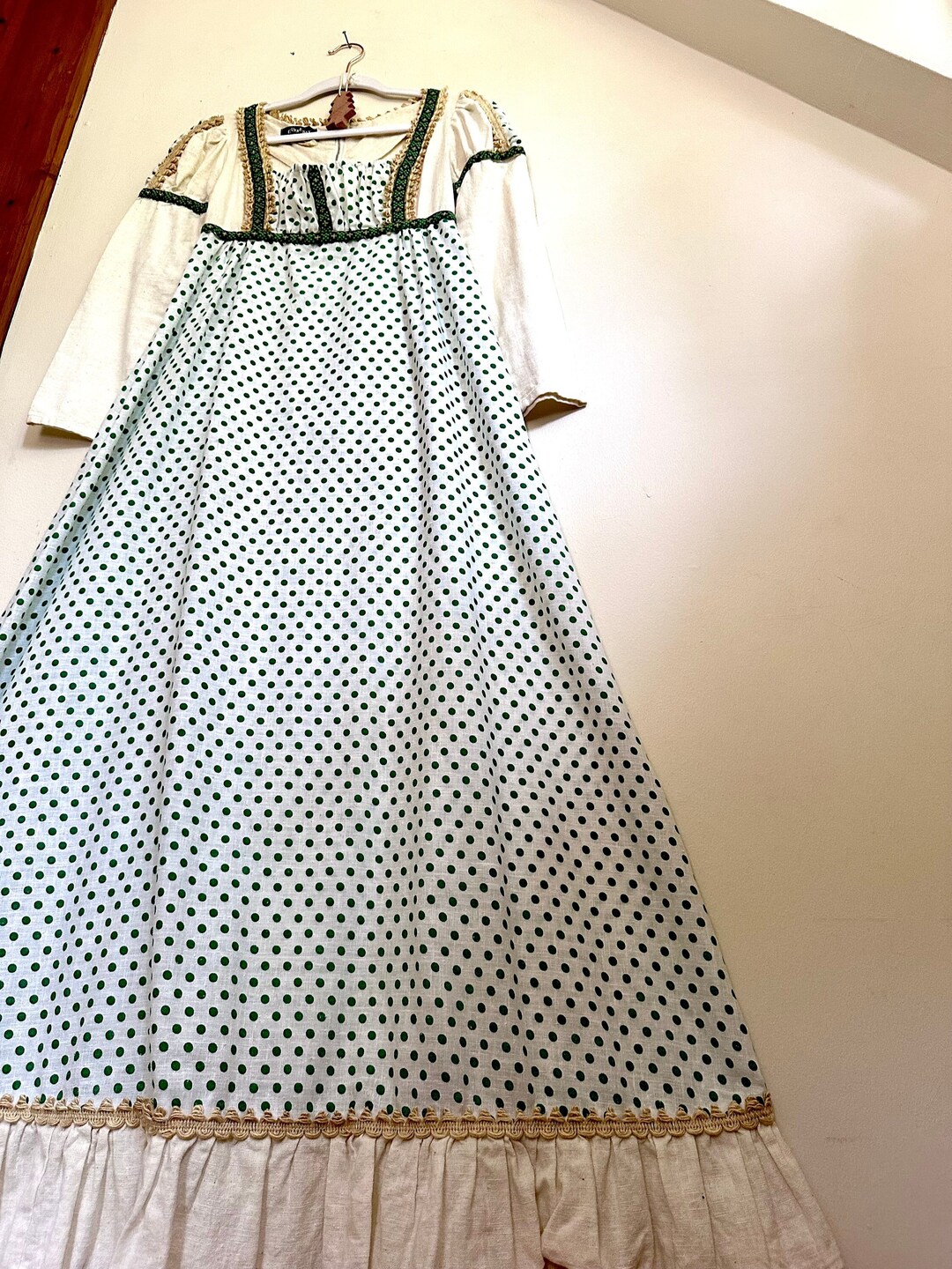 RARE Black Label Vintage Gunne Sax Dress in Green Polka Dots With ...