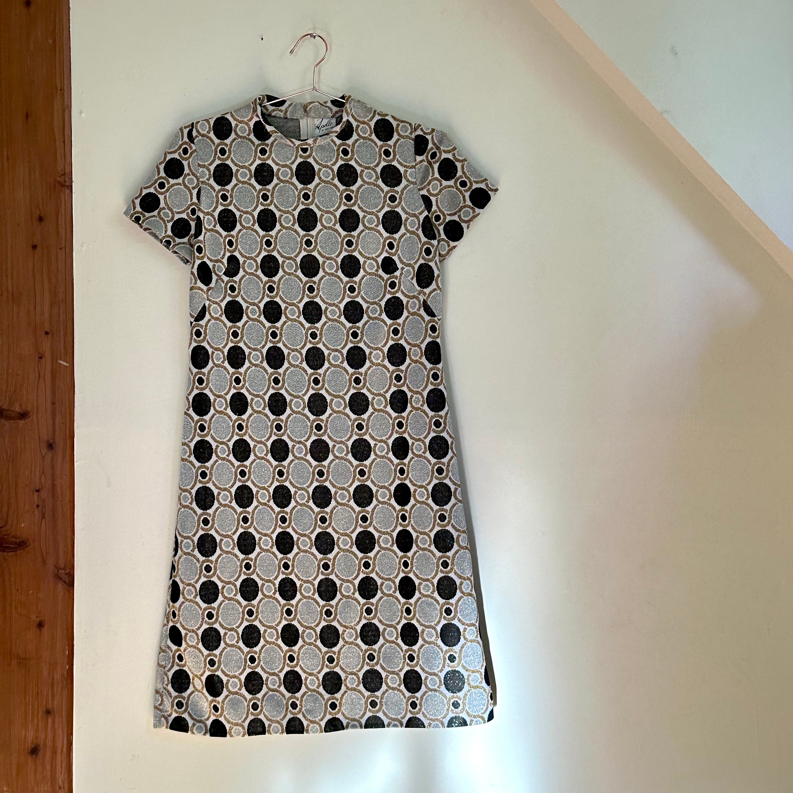 1960s Mod A-line Vintage Mini Dress in Sparkling Silver & Gold - Etsy