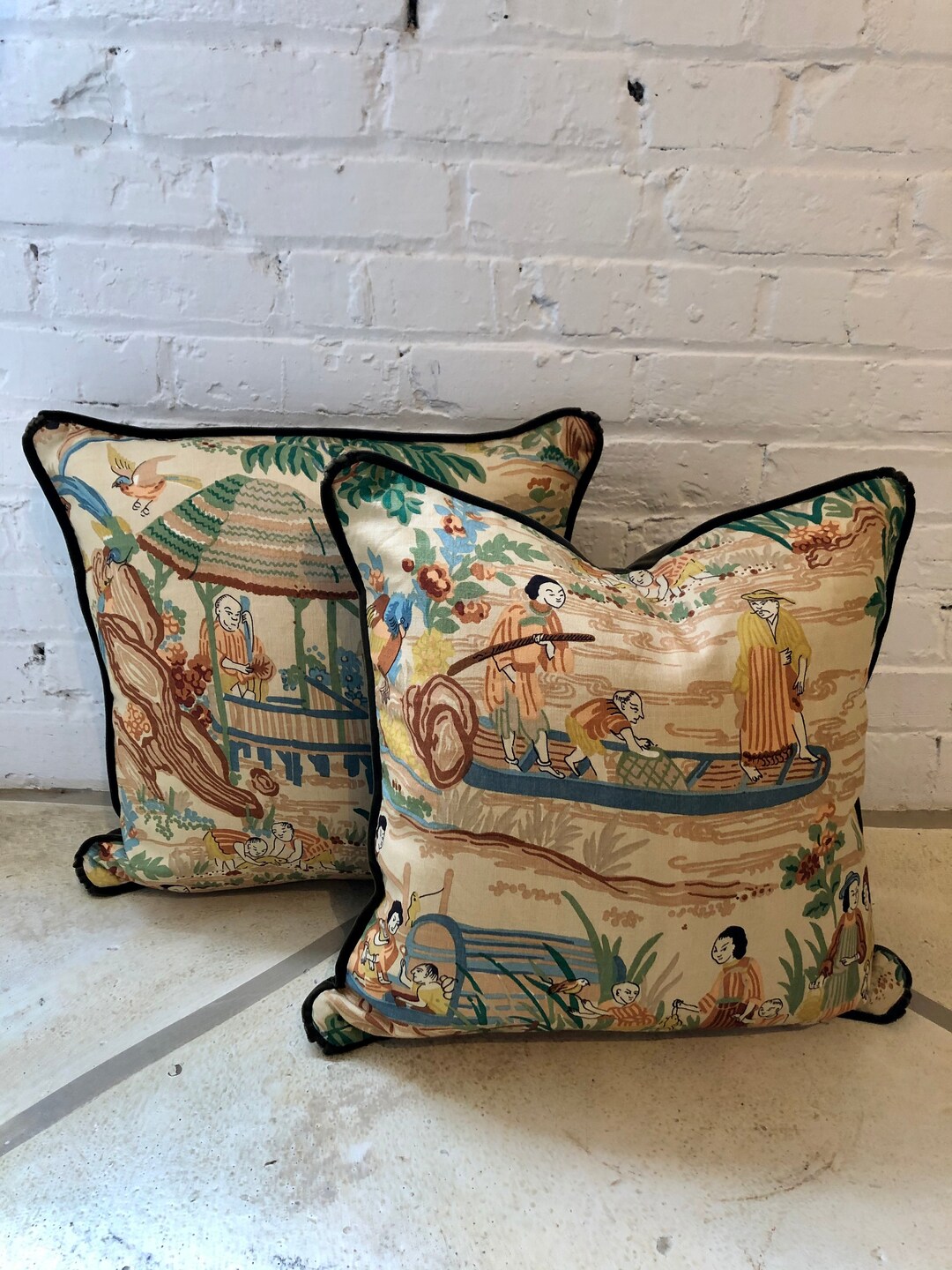 Bailey & Griffin Chinoiserie Linen Print - Etsy