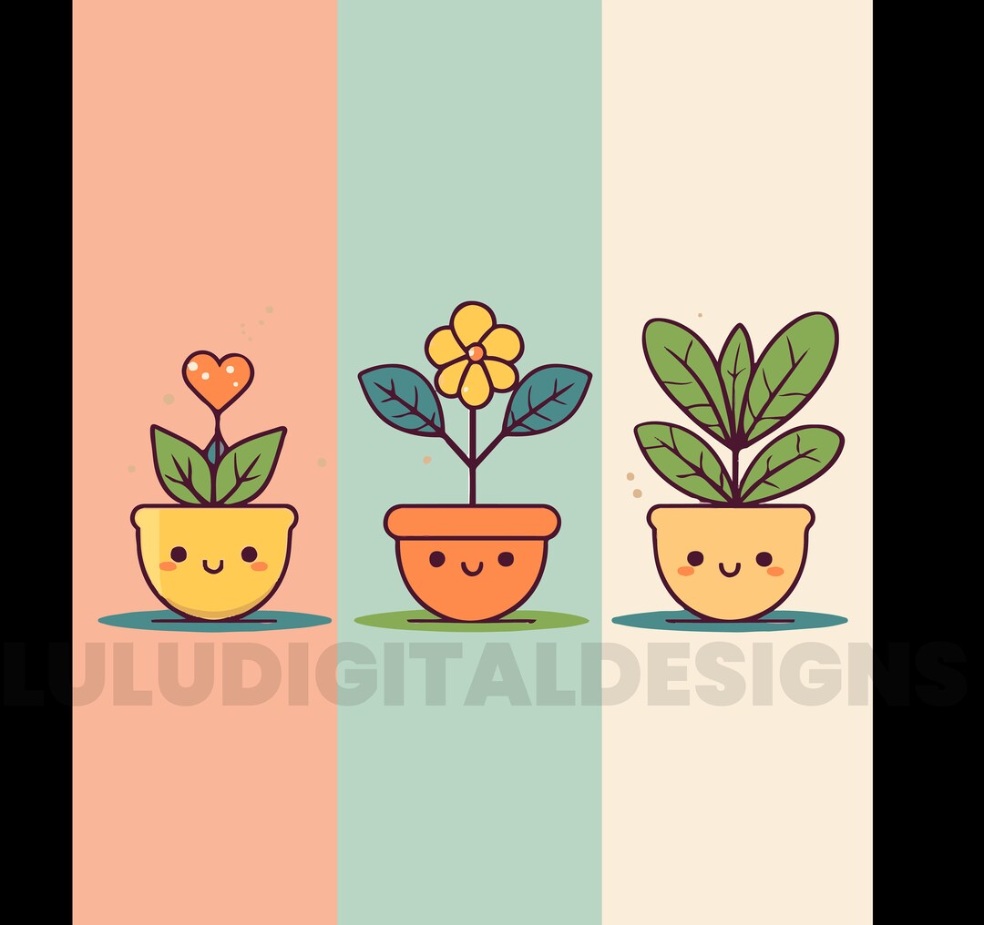 Plant SVG, Plants Svg, Retro, Cute, Plant Svg, Plant Svg Png Pdf - Etsy