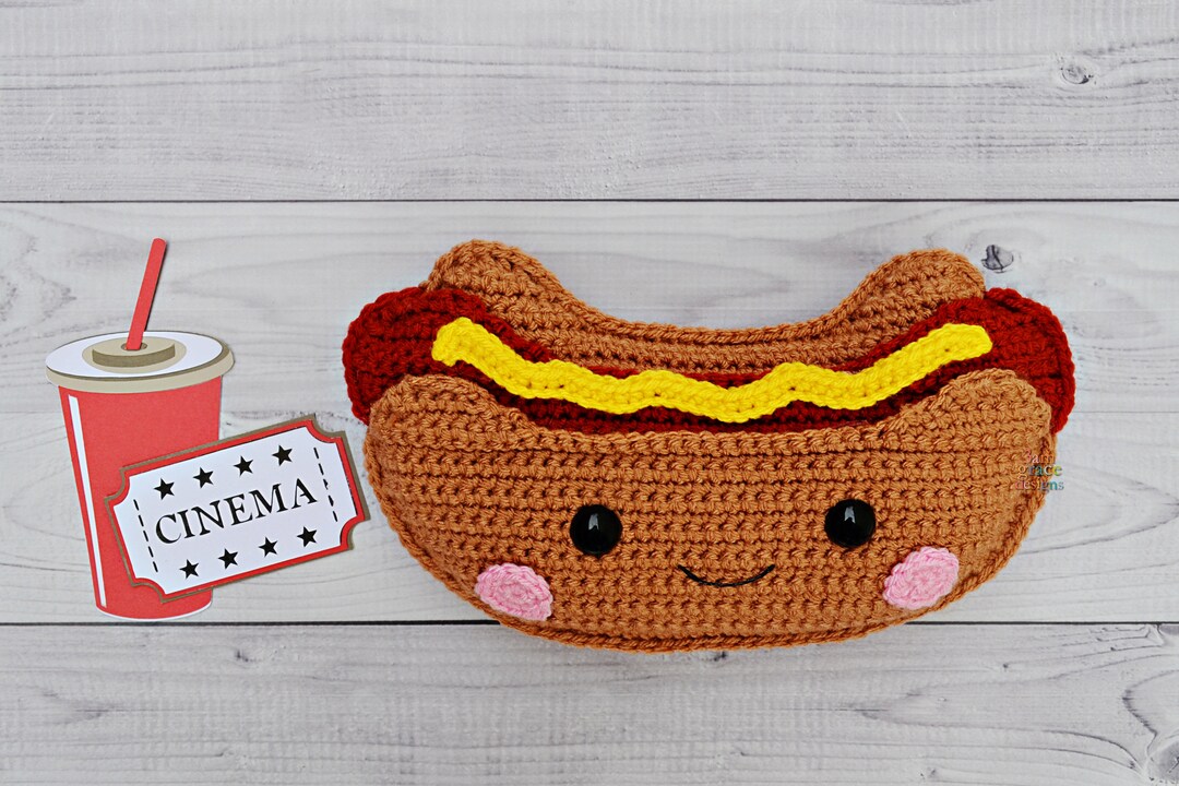 Hot Dog Crochet Pattern, Hot Dog Amigurumi Pattern, Hot Dog Kawaii ...