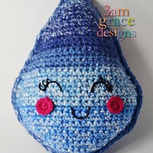 Raindrop Crochet Pattern, Raindrop Amigurumi Pattern, Raindrop Kawaii ...