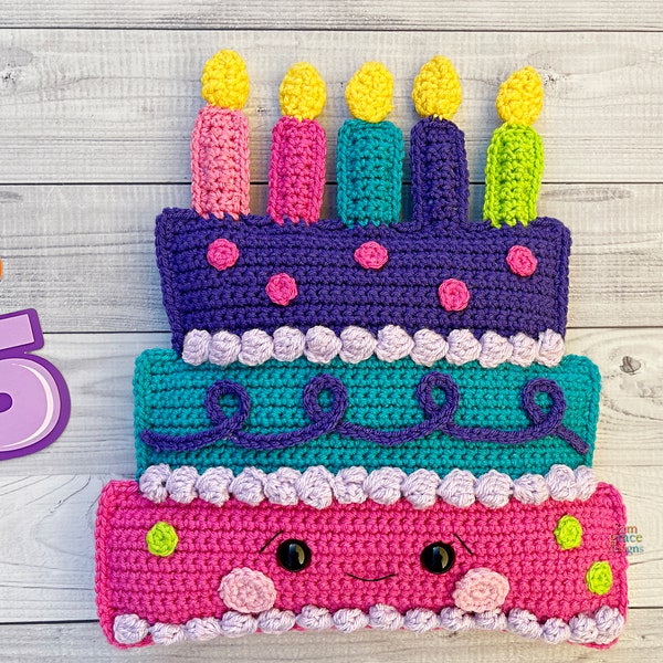 Crochet Birthday Cake Pattern - Etsy