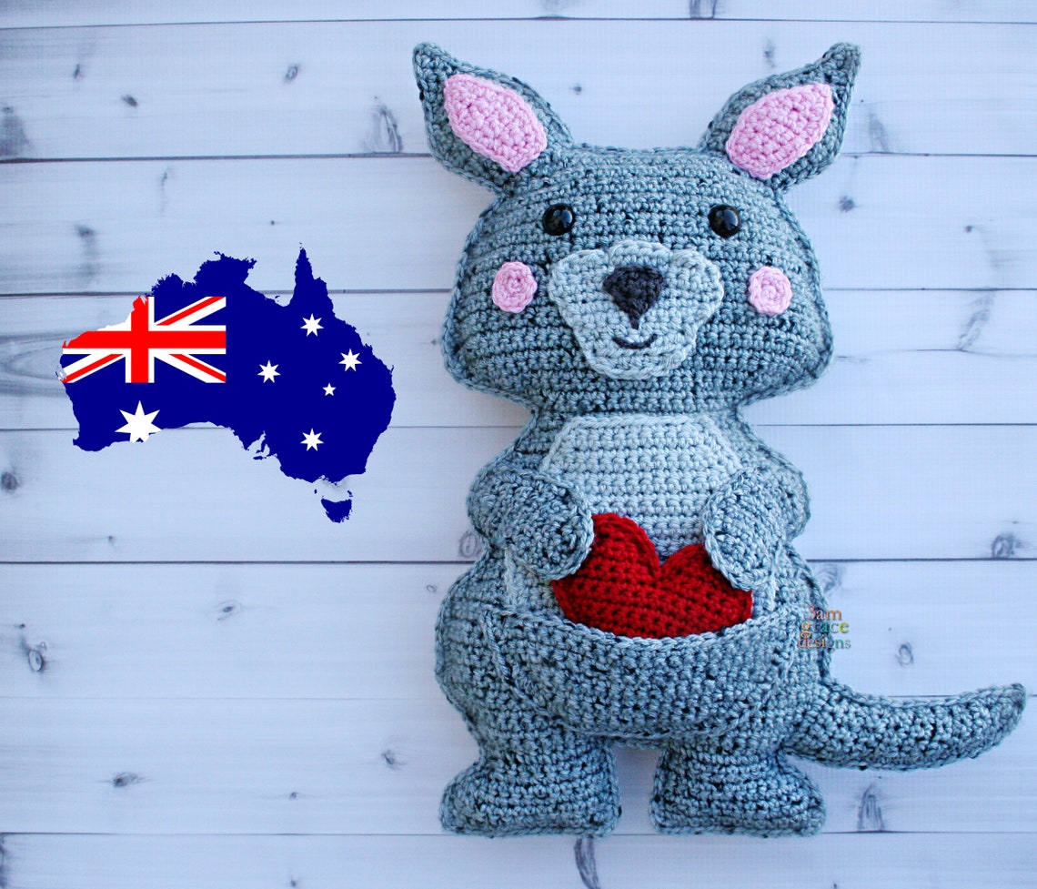 Kangaroo Crochet Pattern Kangaroo Amigurumi Pattern Kangaroo - Etsy UK