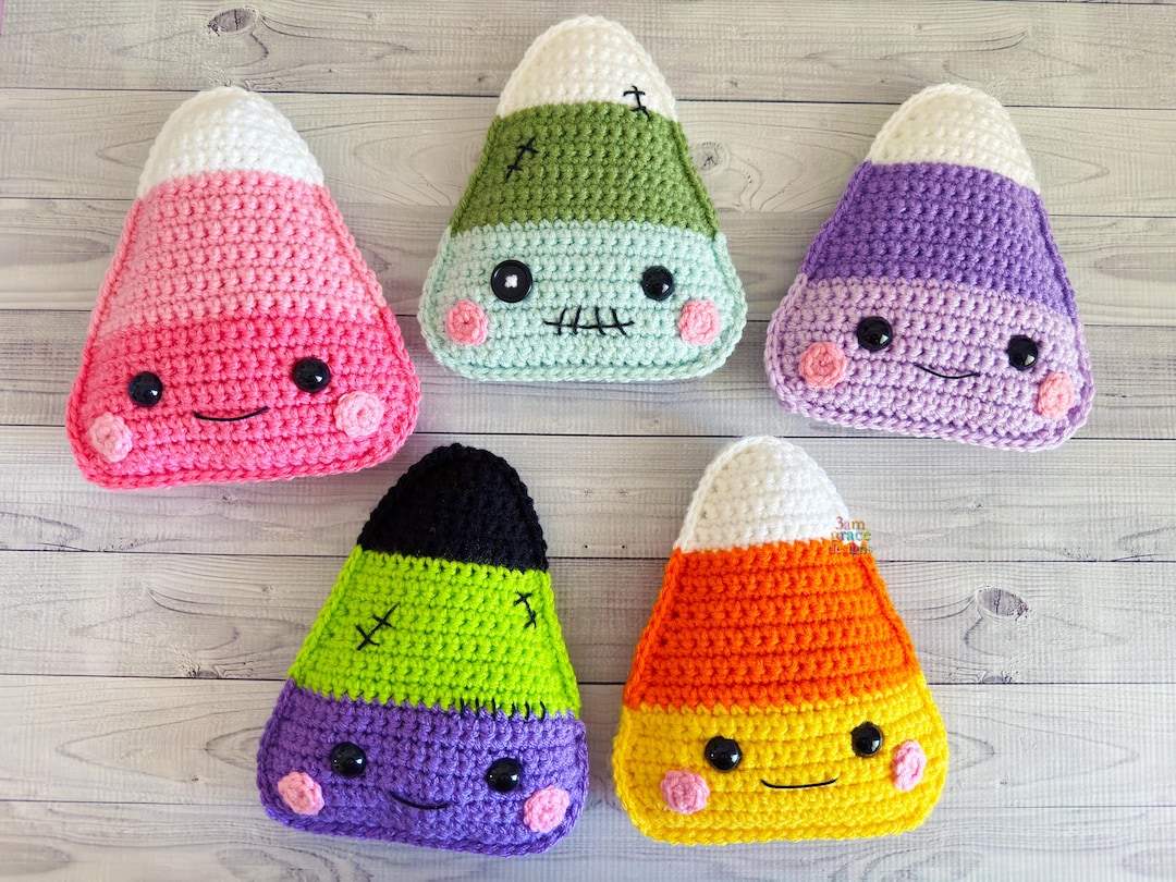Candy Corn Crochet Pattern Candy Corn Amigurumi Pattern Candy Corn Kawaii Cuddler Candy Corn