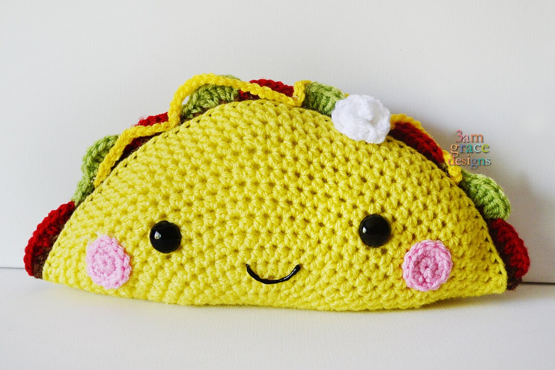 Taco Amigurumi Plushie Crochet Pattern Kawaii Cuddler Ragdoll PDF ...