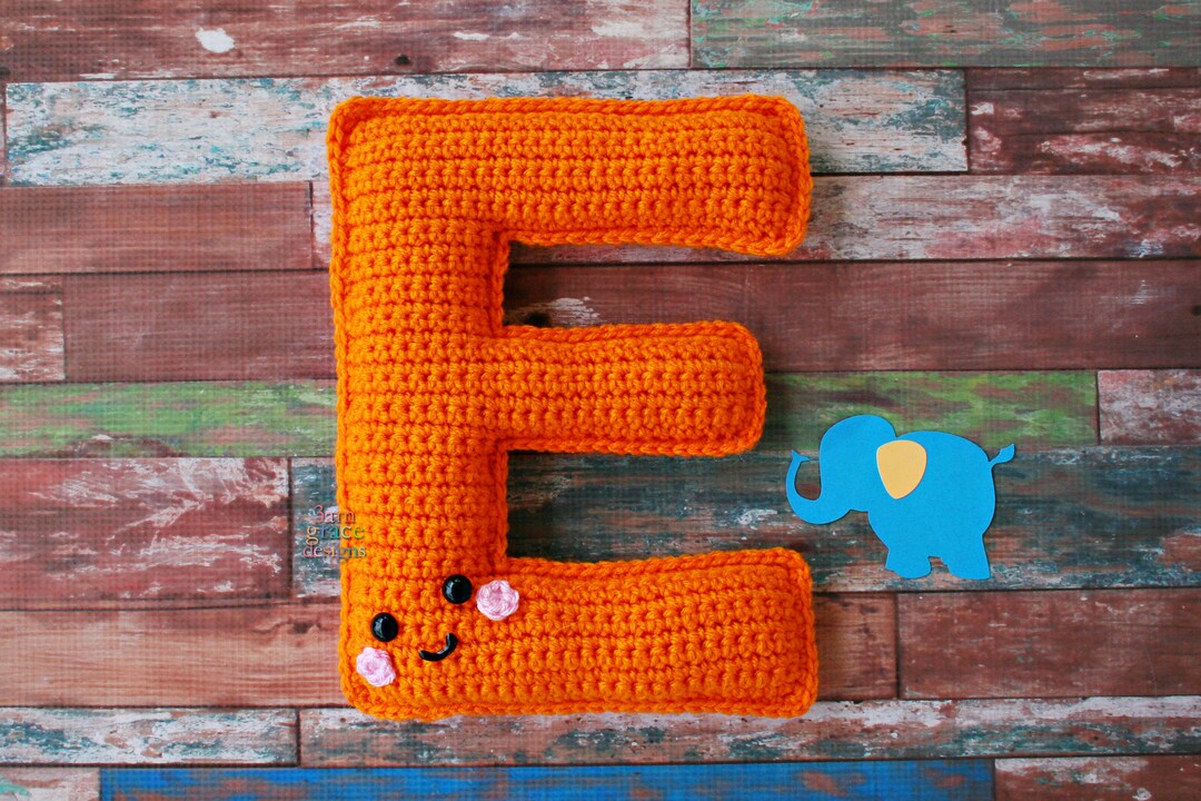 Letter E Crochet Pattern, Letter E Amigurumi Pattern, Alphabet Crochet ...