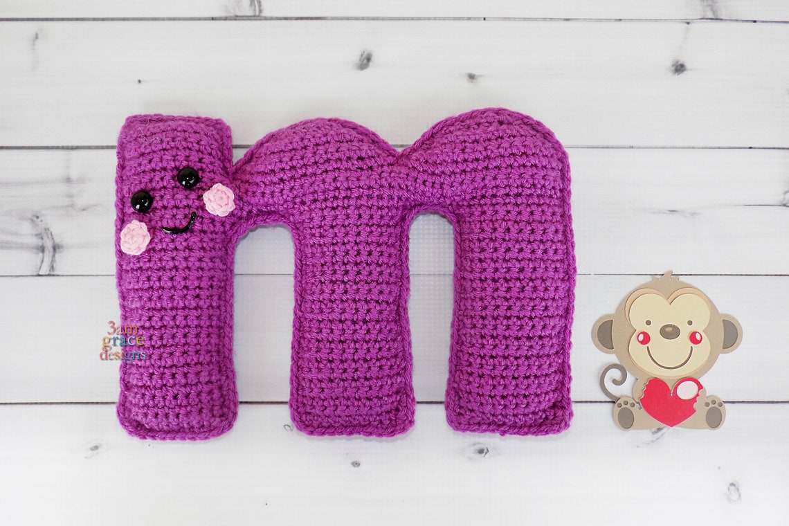 Lower Case Letter M Crochet Pattern Letter M Amigurumi - Etsy