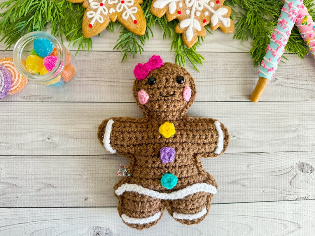 Mini Gingerbread Girl Crochet Pattern, Mini Gingerbread Girl Amigurumi ...