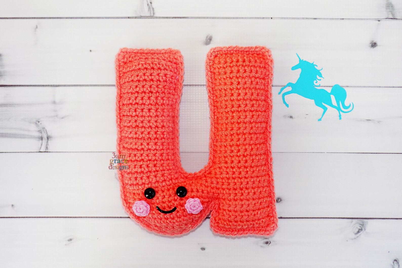 Lower Case Letter U Crochet Pattern Letter U Amigurumi | Etsy