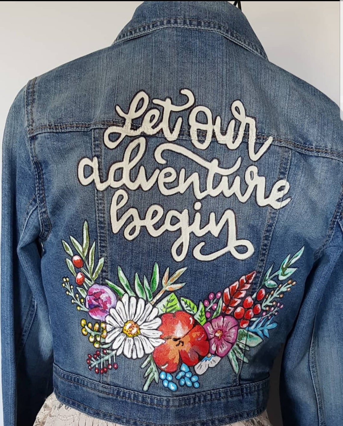 Personalised Denim Handpainted Jacket - Etsy UK