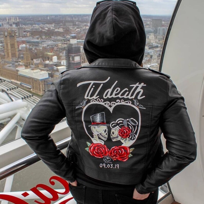 Til Death Custom Wedding Jacket Handpainted Skulls Bride - Etsy