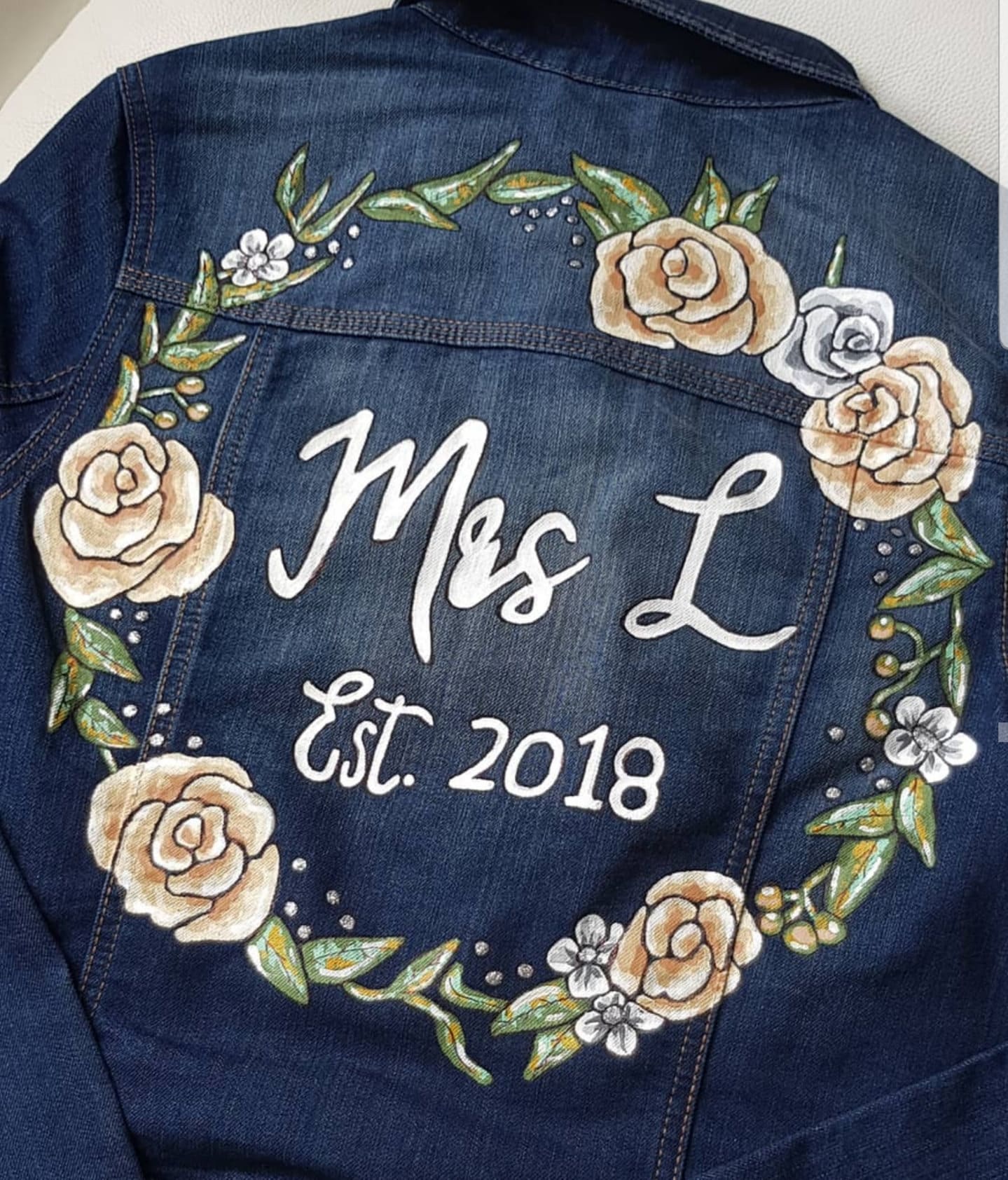 Personalised denim handpainted jacket | Etsy