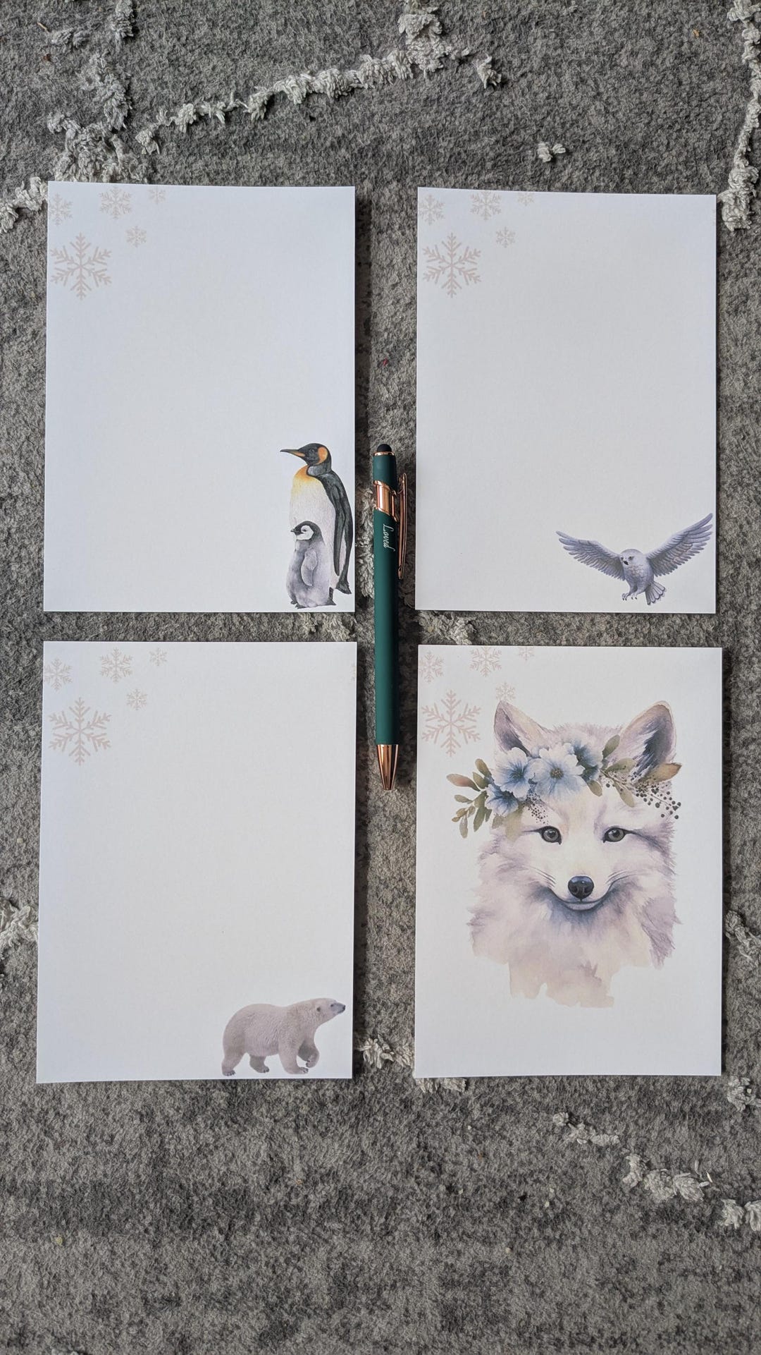41 Piece Stationery Set, Arctic Animals - Etsy